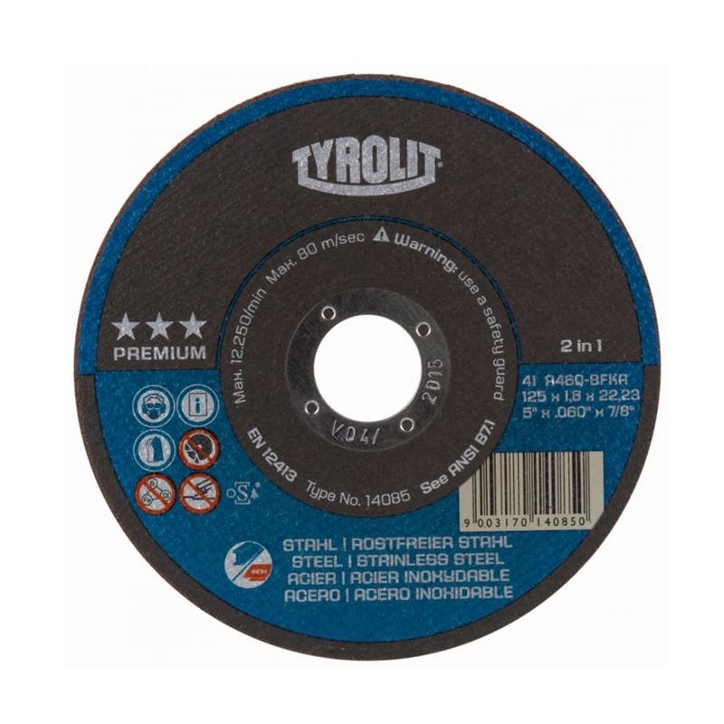 Tyrolit 3 Star 115mm X 1.0mm Flat Inox Slitting Disc | Foster Industrial